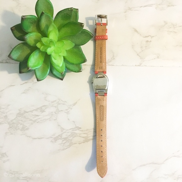 Coach | Accessories | Nwot Coach Pink Horseshoe Face Leather Watch ...